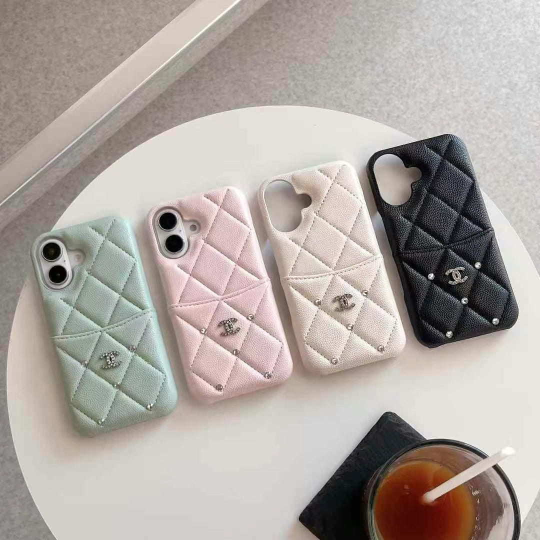 Quilted Luxury iPhone Case with CC-Inspired Design – Elegant Protective ...